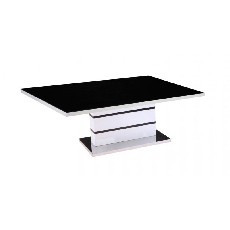 Aldridge High Gloss Coffee Table White with Black Glass Top ...