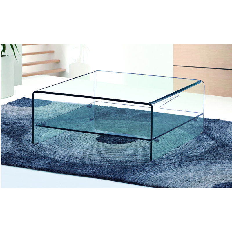 Angola Clear Square Coffee Table with Shelf – Heartlands Furniture ...