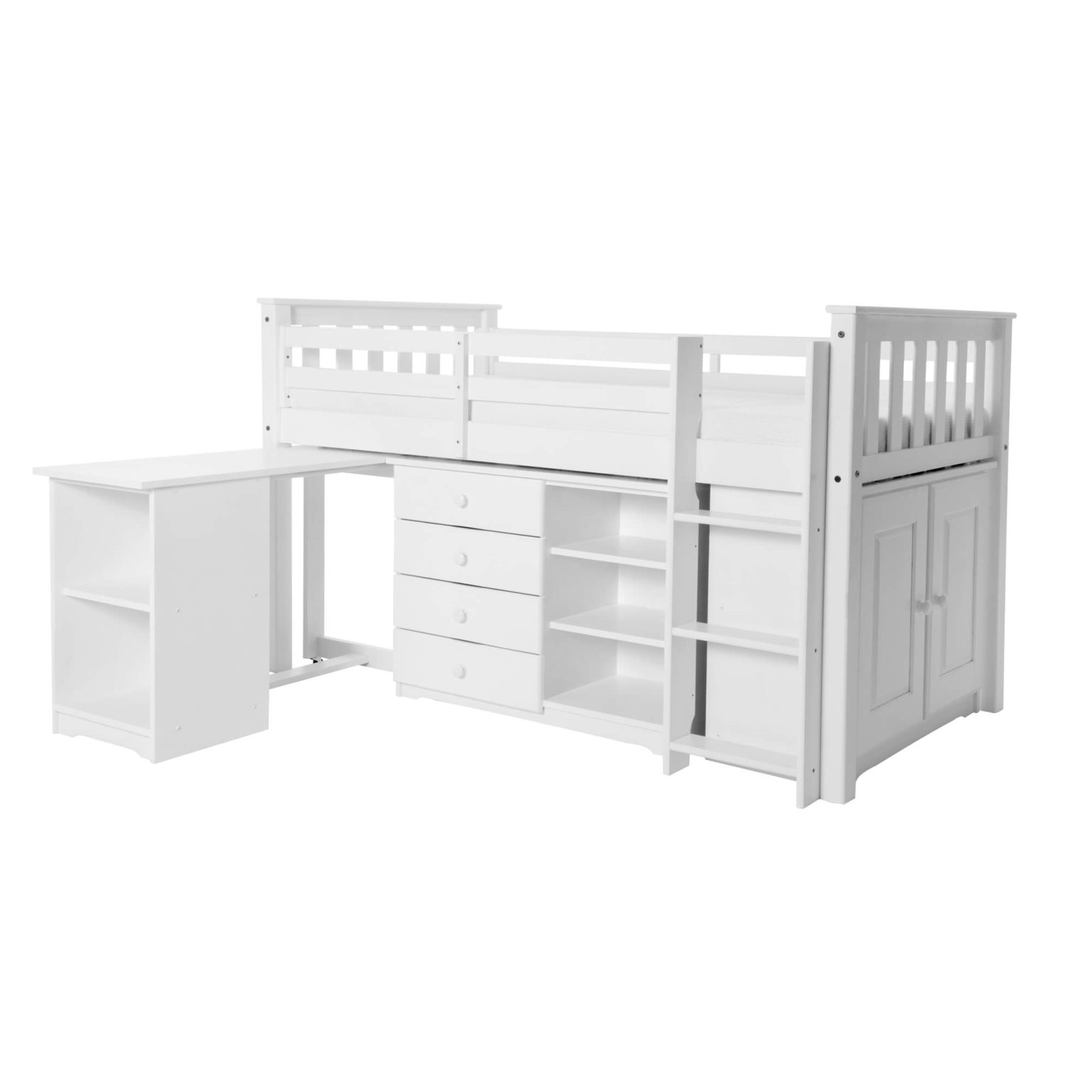 Porto Midi Sleeper with Desk, Chest & Bookcase White – Heartlands ...