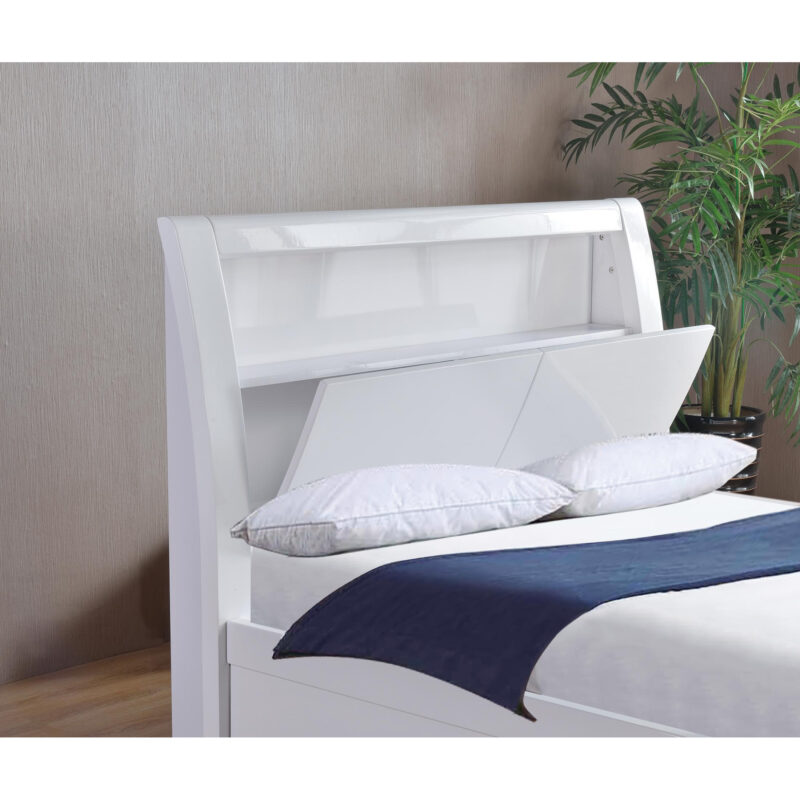 Tanya Storage High Gloss Double Bed White – Heartlands Furniture ...