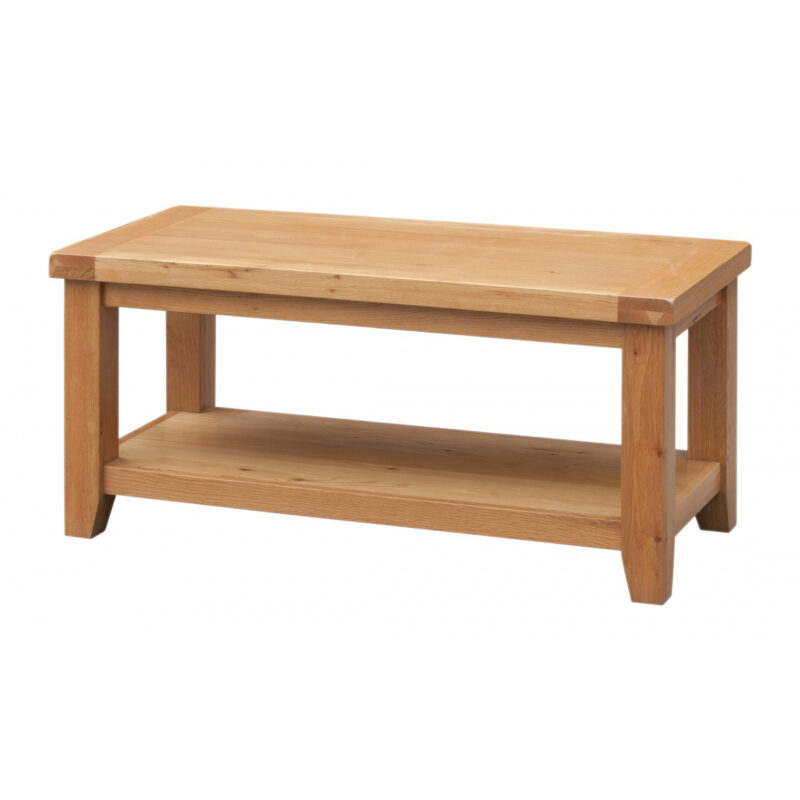 Acorn Solid Oak Coffee Table with Shelf – Heartlands Furniture ...