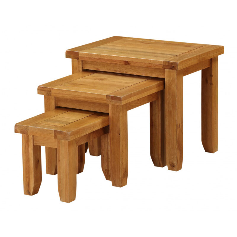 Acorn Solid Oak Nest of Tables – Heartlands Furniture Wholesale Ltd